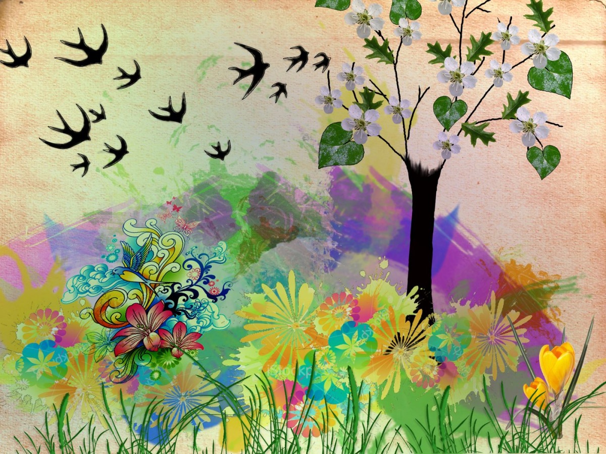 Spring background psd