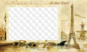 Paris Photo Frame PSD, 4 PNG frames