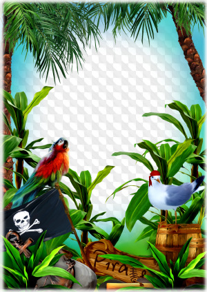 PSD photo frame for good luck to the treasure hunter