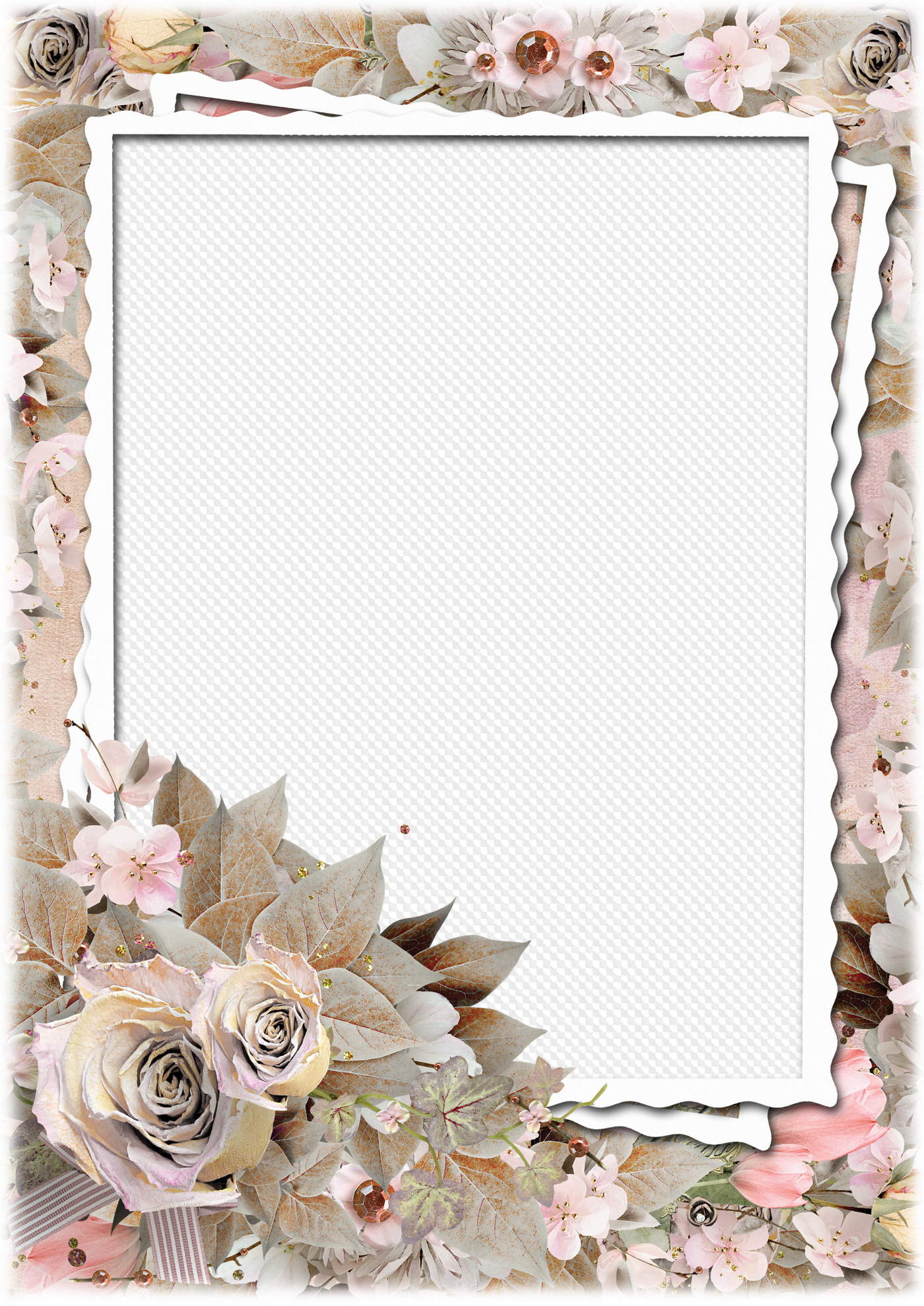 Vintage Flowers Photo Frame Collection For Printing