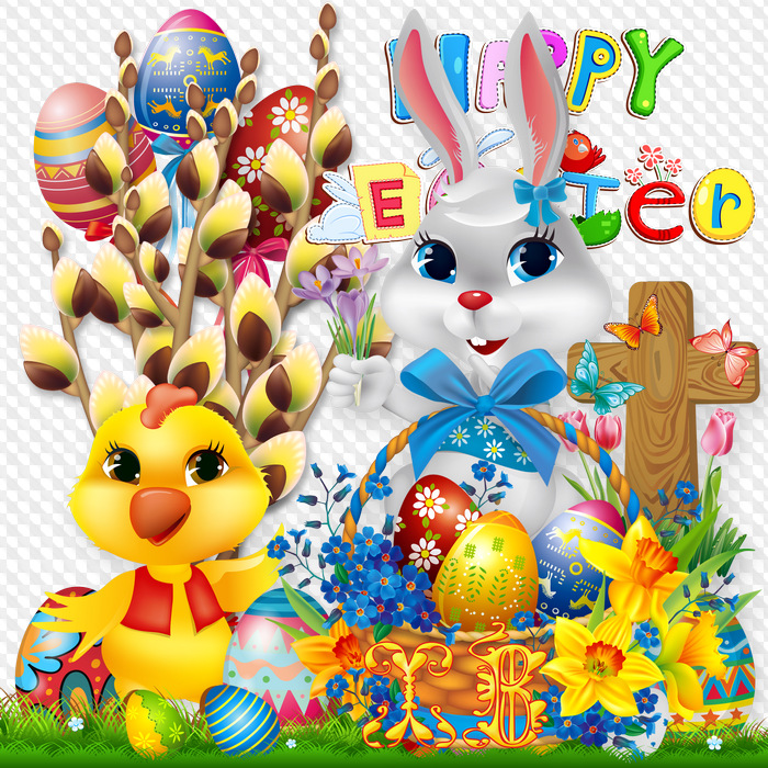 Easter clipart on a transparent background