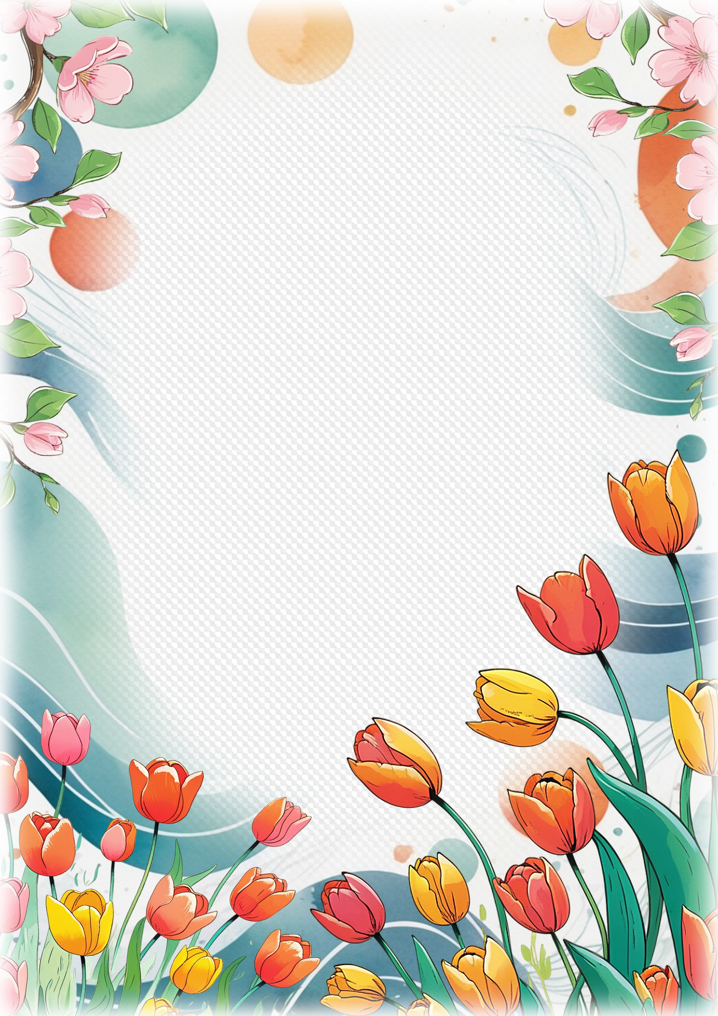 Frames with tulips 2 png