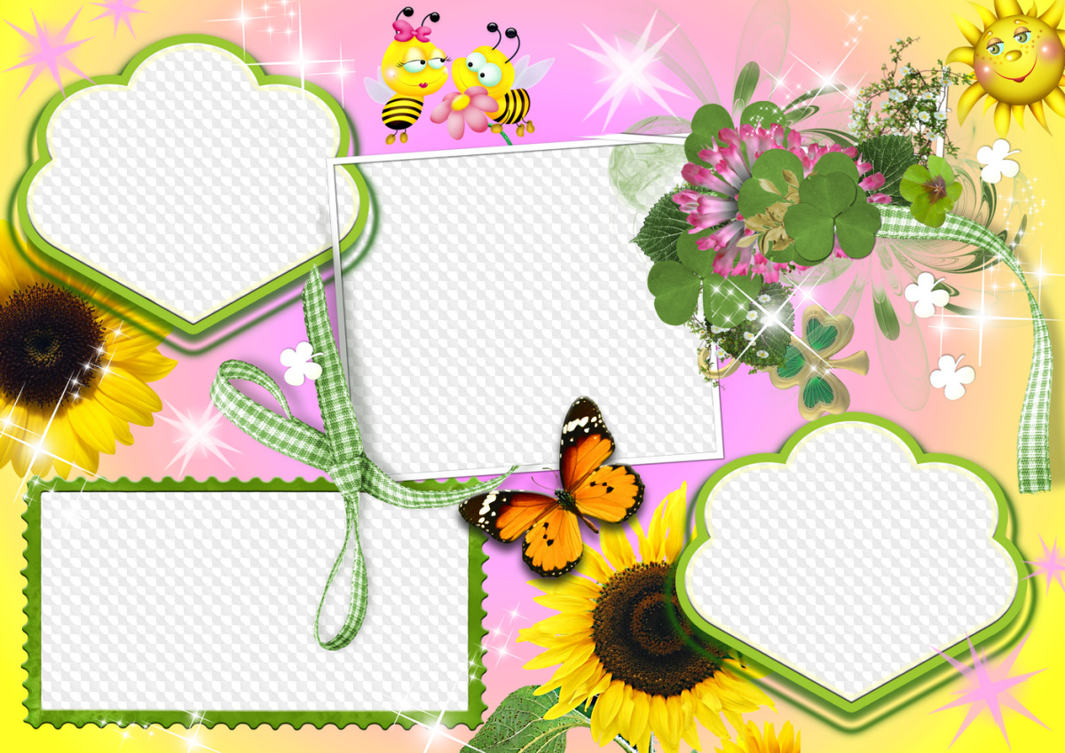 Children's collage frame png, psd