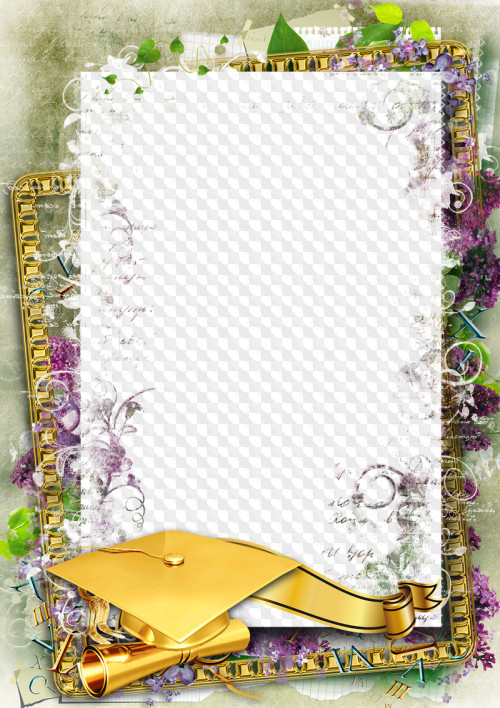 School graduation, photo frames 4 PNG, template PSD