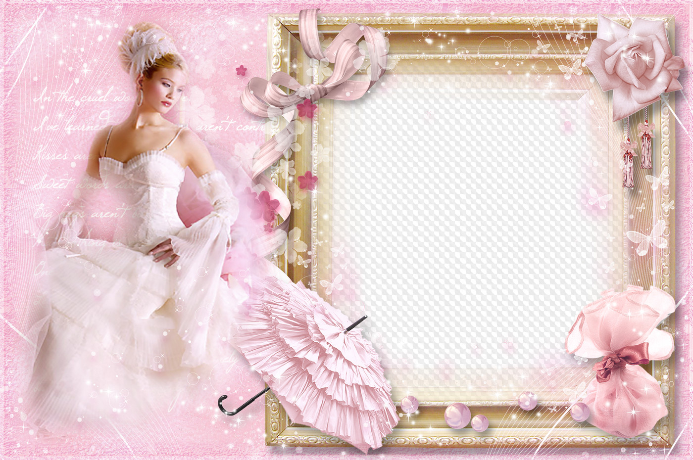 Woman's Frame for Photoshop - Glamourous, Pink and Stylish