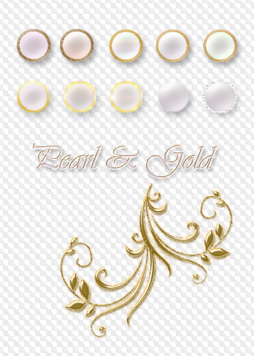 Pearl and gold free download styles for photoshop ASL, PSD