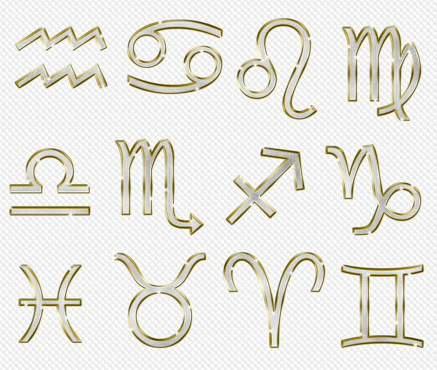 Zodiac signs PNG. Nine PNG with transparent background.