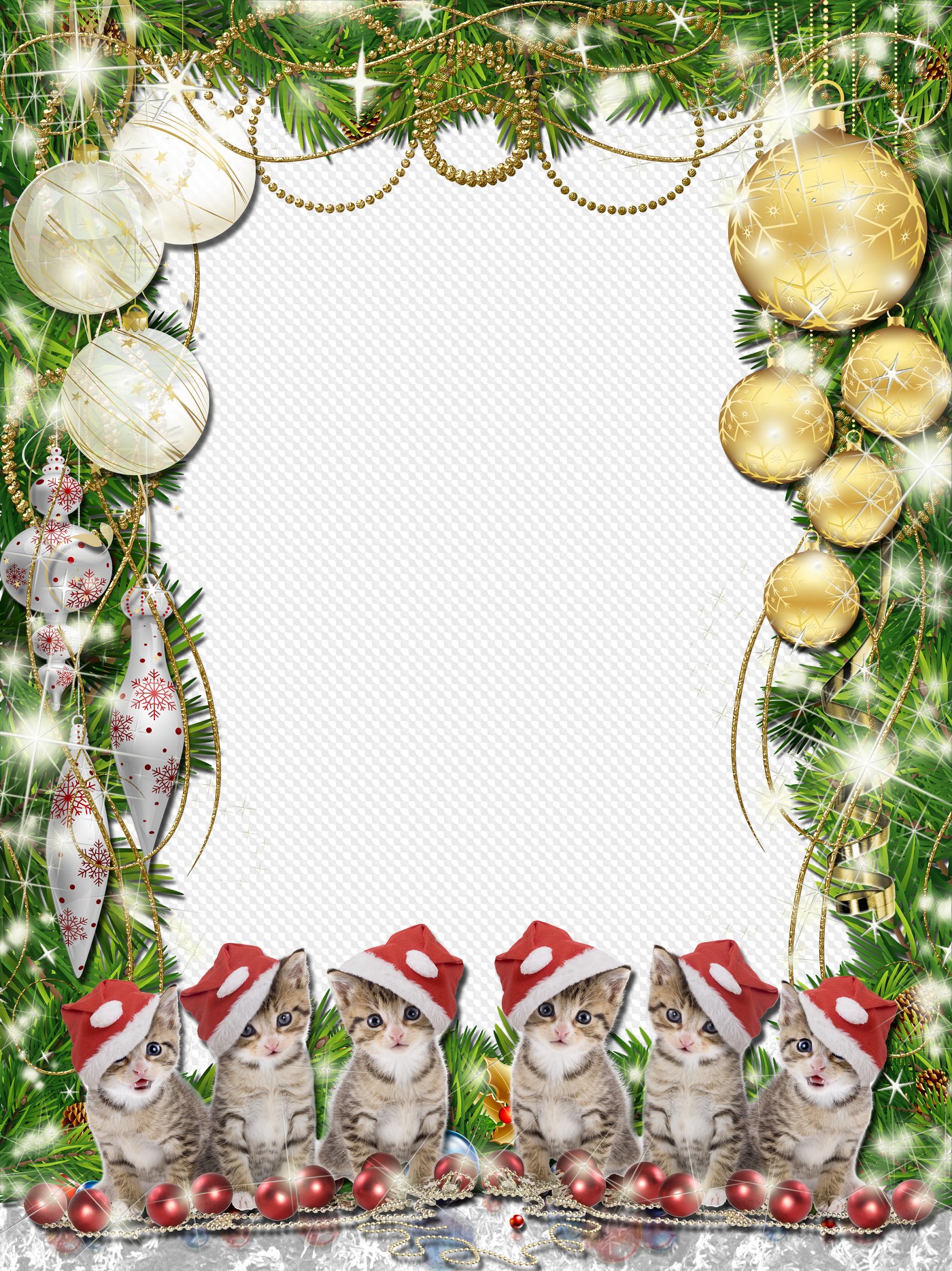 Colección de marcos navideños PNG