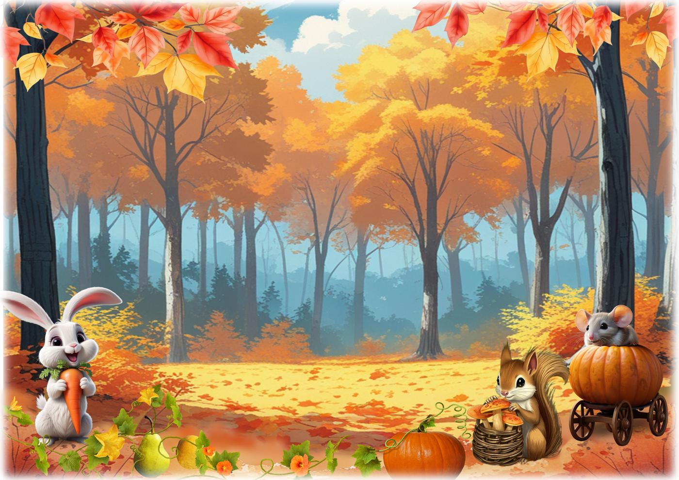 Wide Autumn Photo Frame