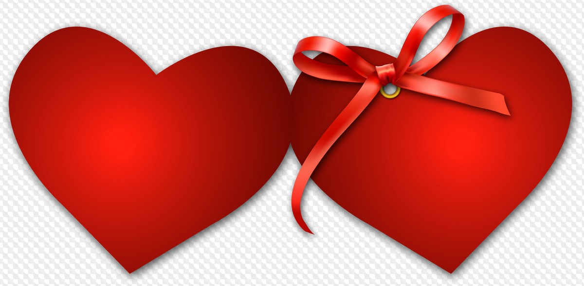Corazones rojos de San Valentín y tarjetas PNG
