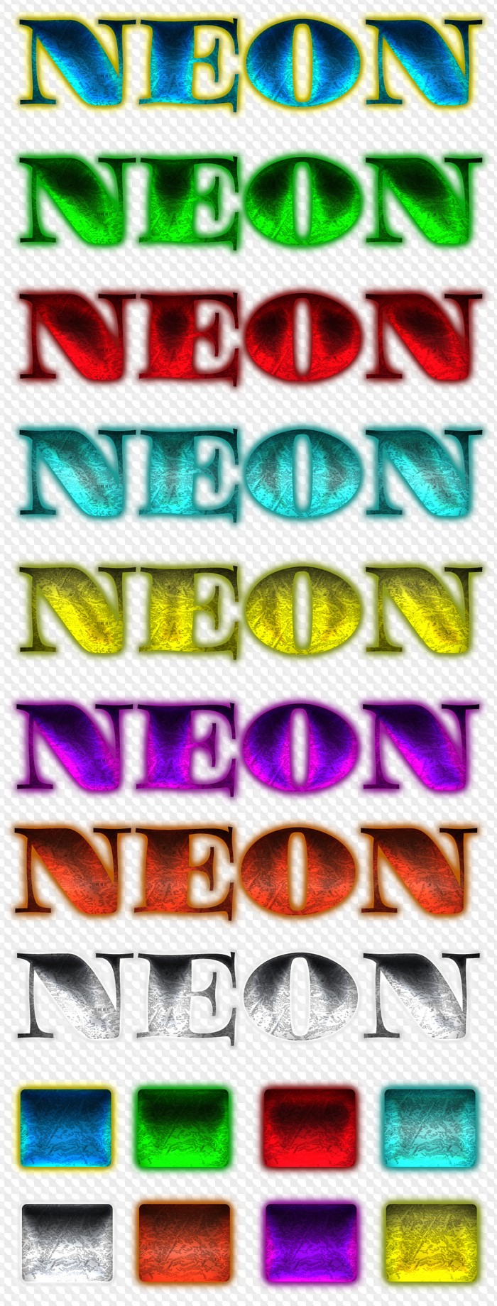 Colorful Neon ASL Styles, PSD